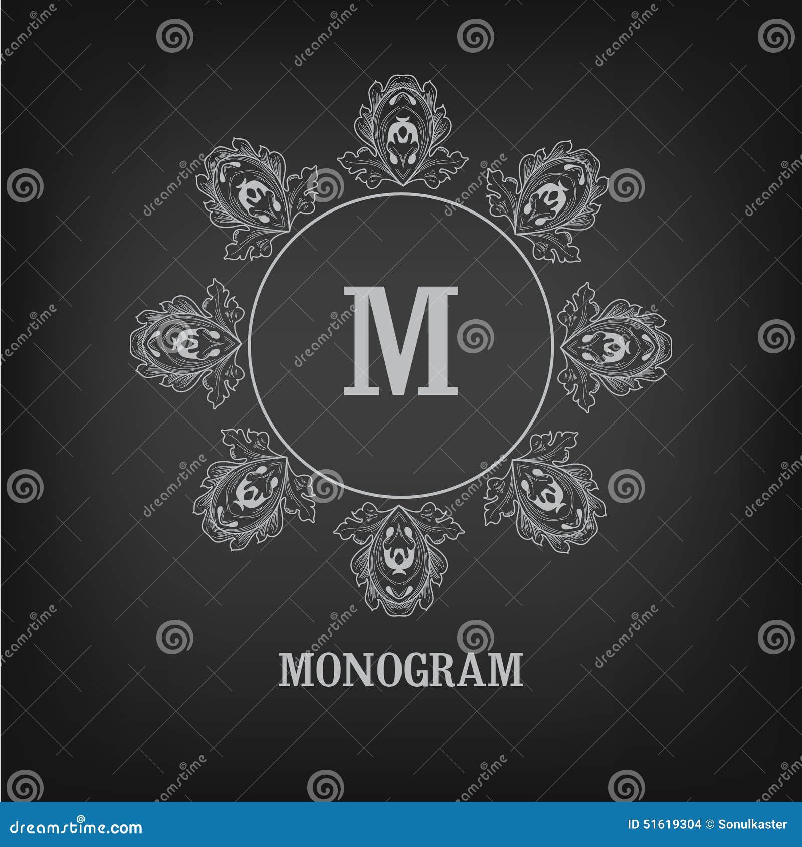 Luxury,simple and Elegant Monochrome Monogram Stock Vector ...