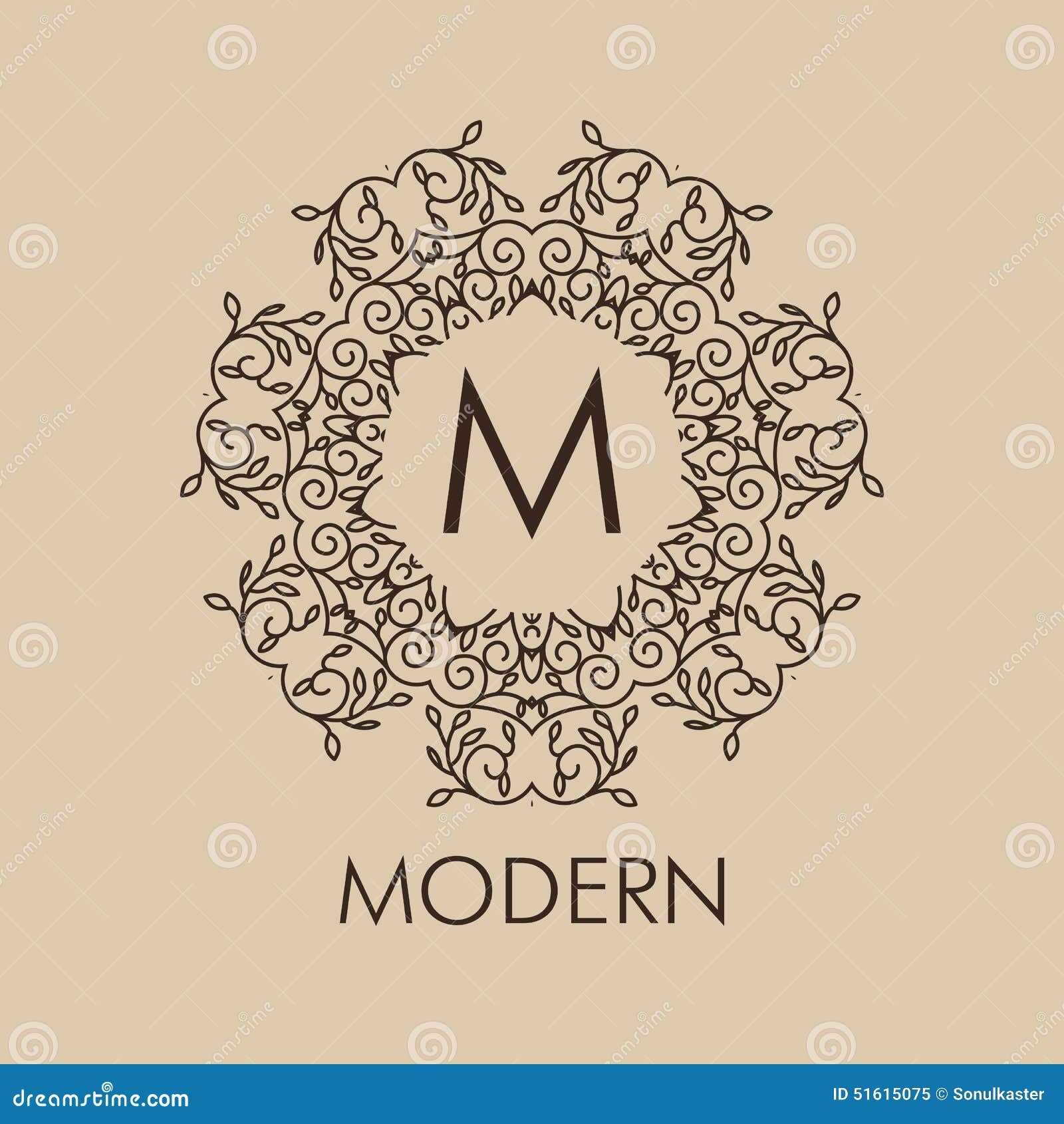 Luxury,simple and Elegant Monochrome Monogram Stock Vector ...