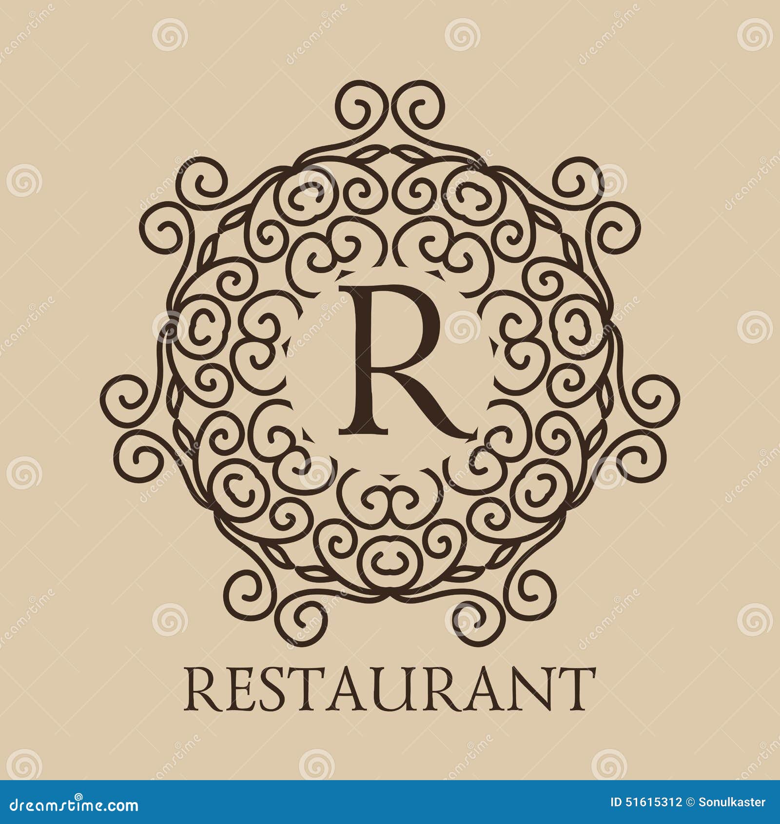 Luxury,simple and Elegant Monochrome Monogram Stock Vector ...