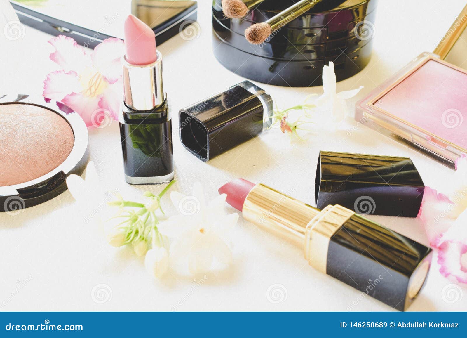 Creative Make Up Composition Stock Image - Image of cosmetology, flower ...