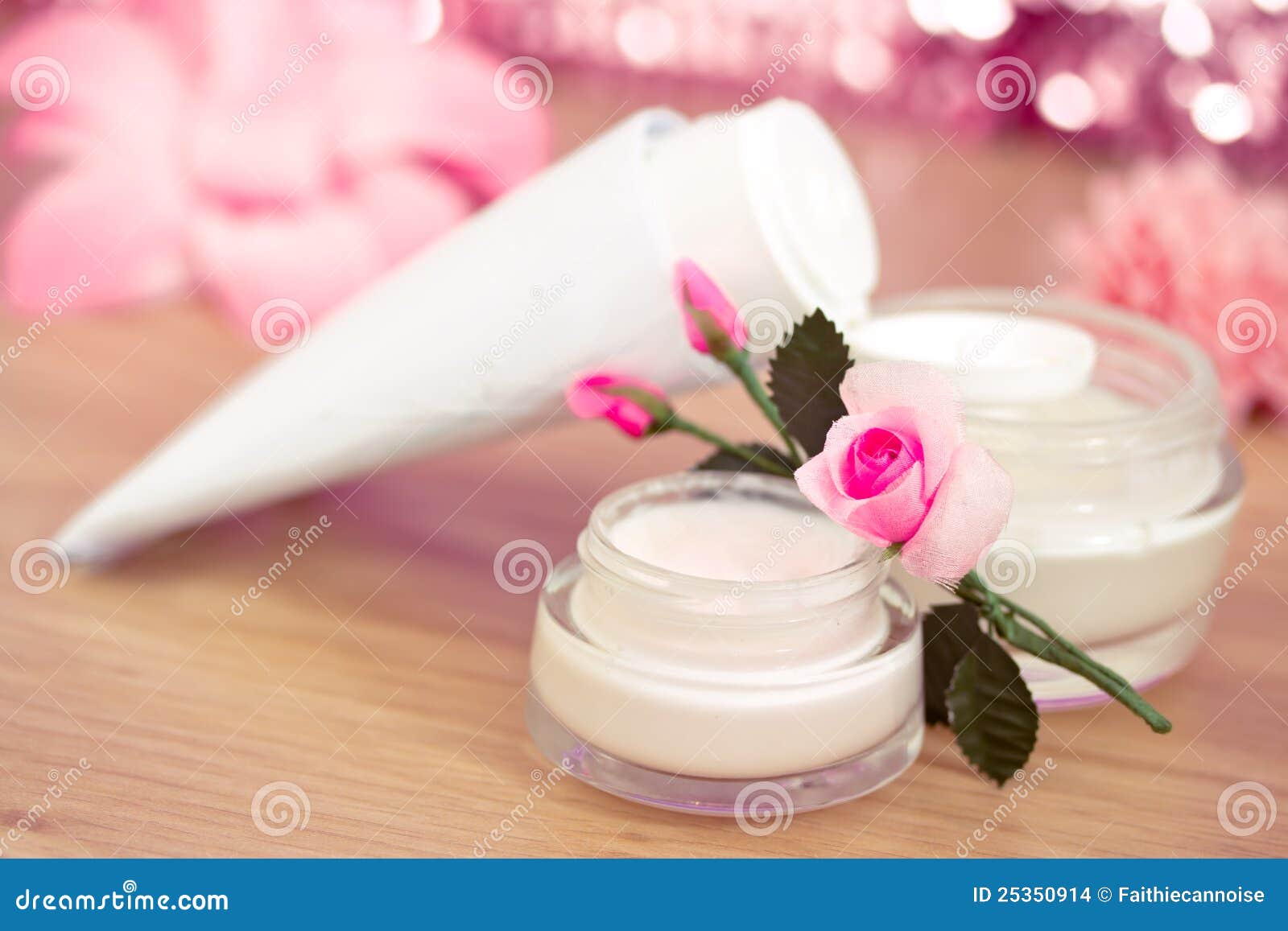 Luxury Spa Products and Pink Flowers Stock Photo - Image of cream ...