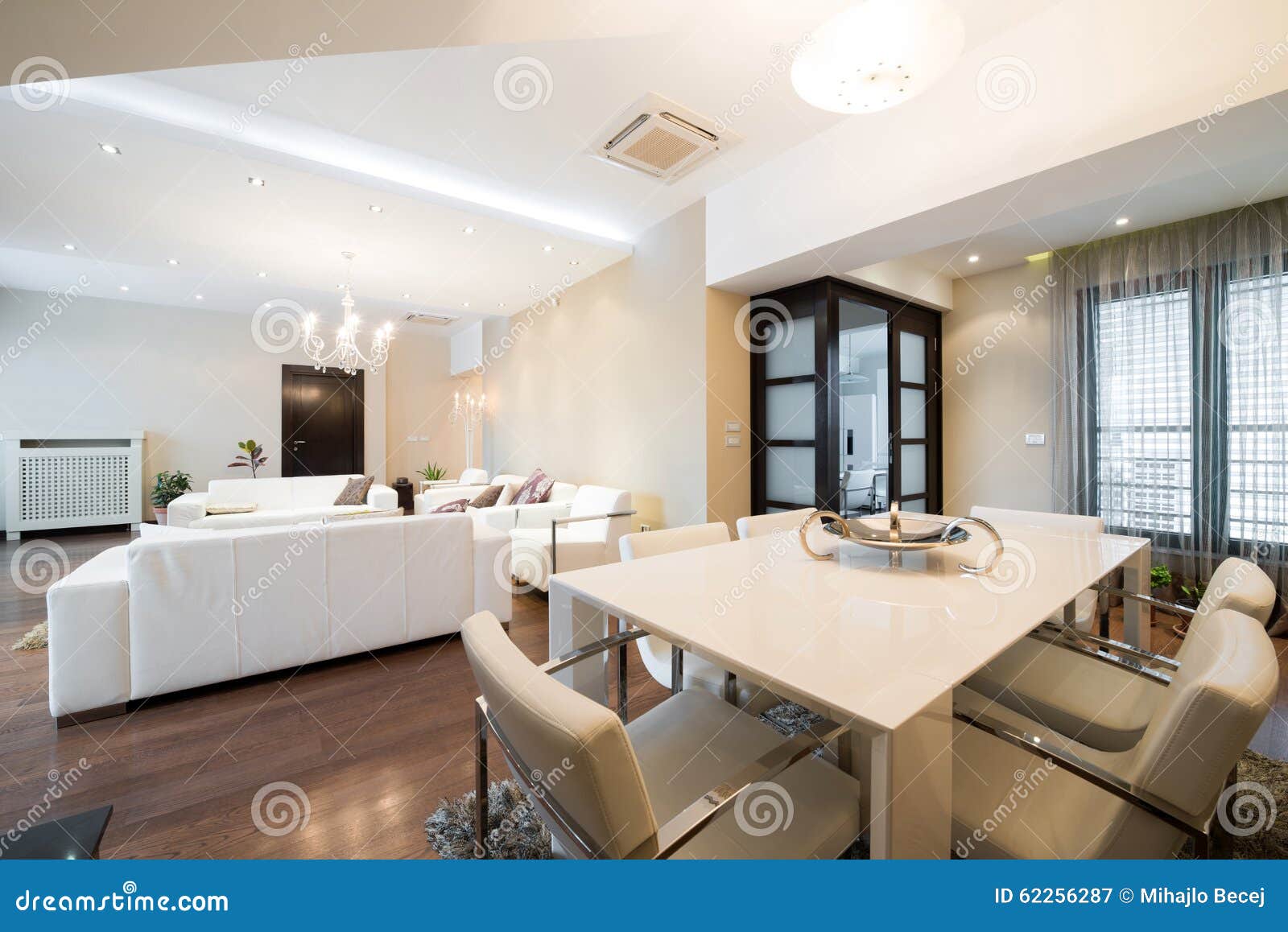 Luxury Spacious Apartment Interior Stock Image - Image of indoors ...