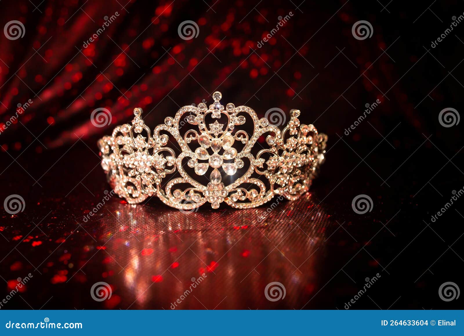 Luxury Sparkle Crown on Rich Red Background. Kingdom Stock Photo ...