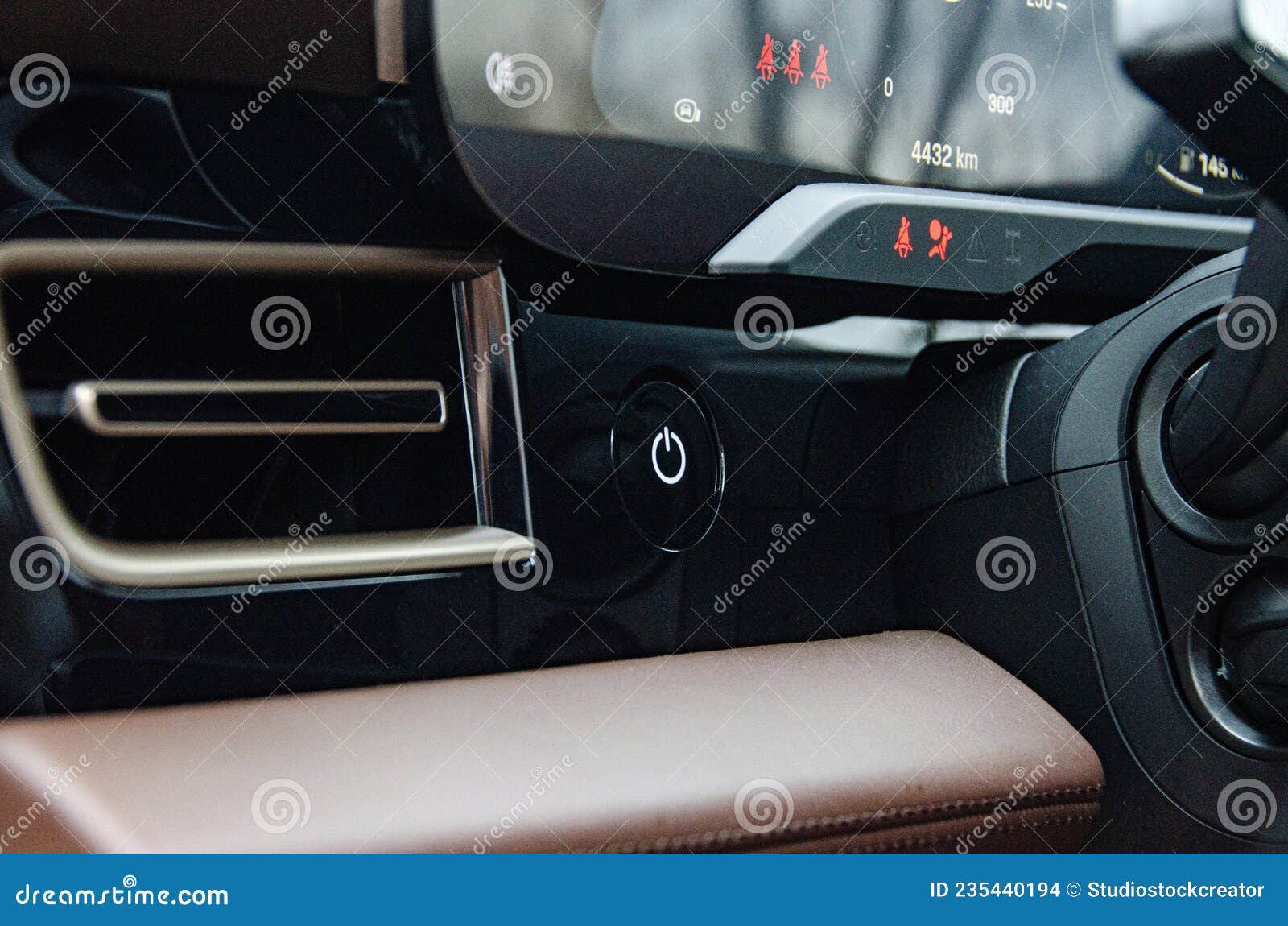 Luxury Sport Electric Car Engine Start Stop Button Stock Photo - Image ...