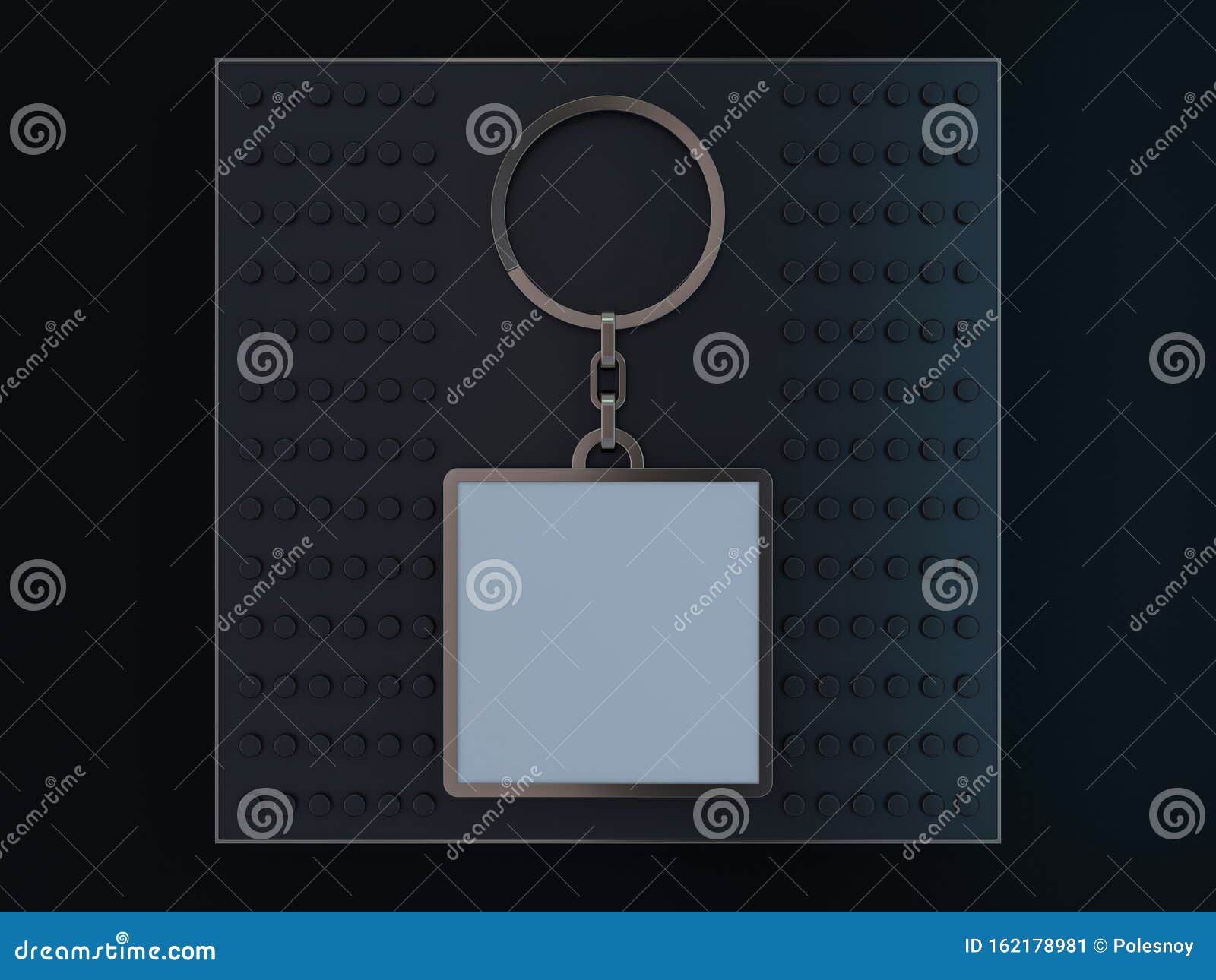Luxury Square Keychain with Space for Text or Logo. 3D Stock ...
