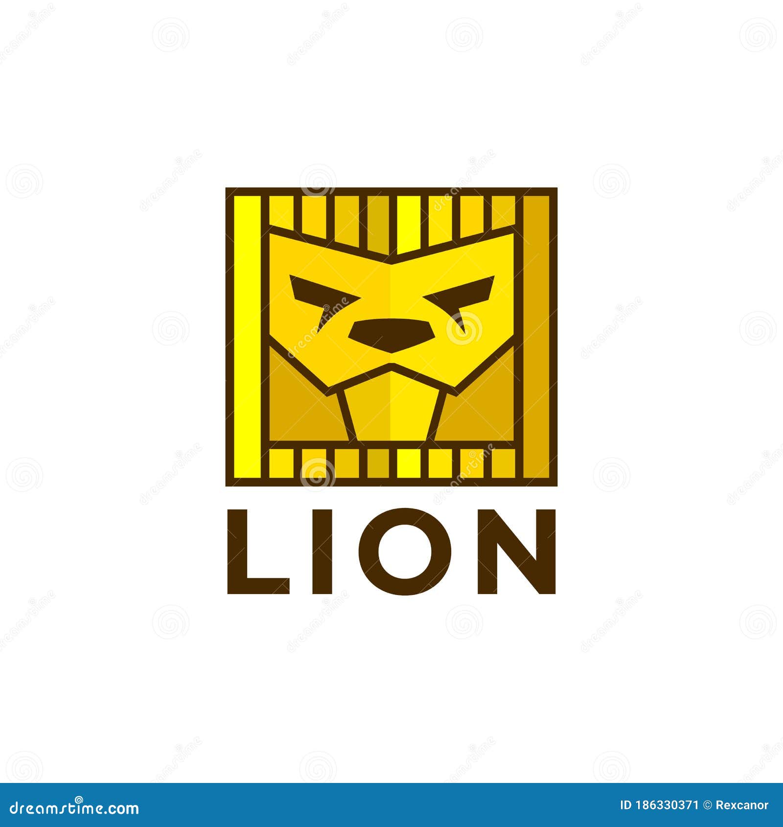 Luxury Square Lion Head Modern Logo Design Stock Vector - Illustration ...