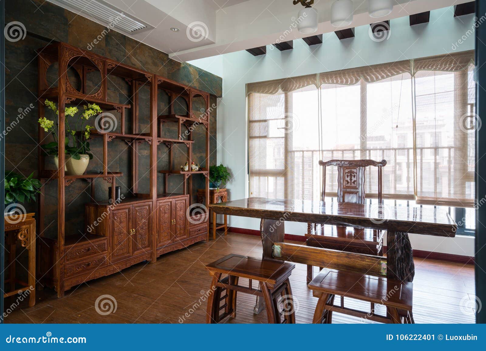 Study Room with Chinese Style Stock Image - Image of culture, seat ...