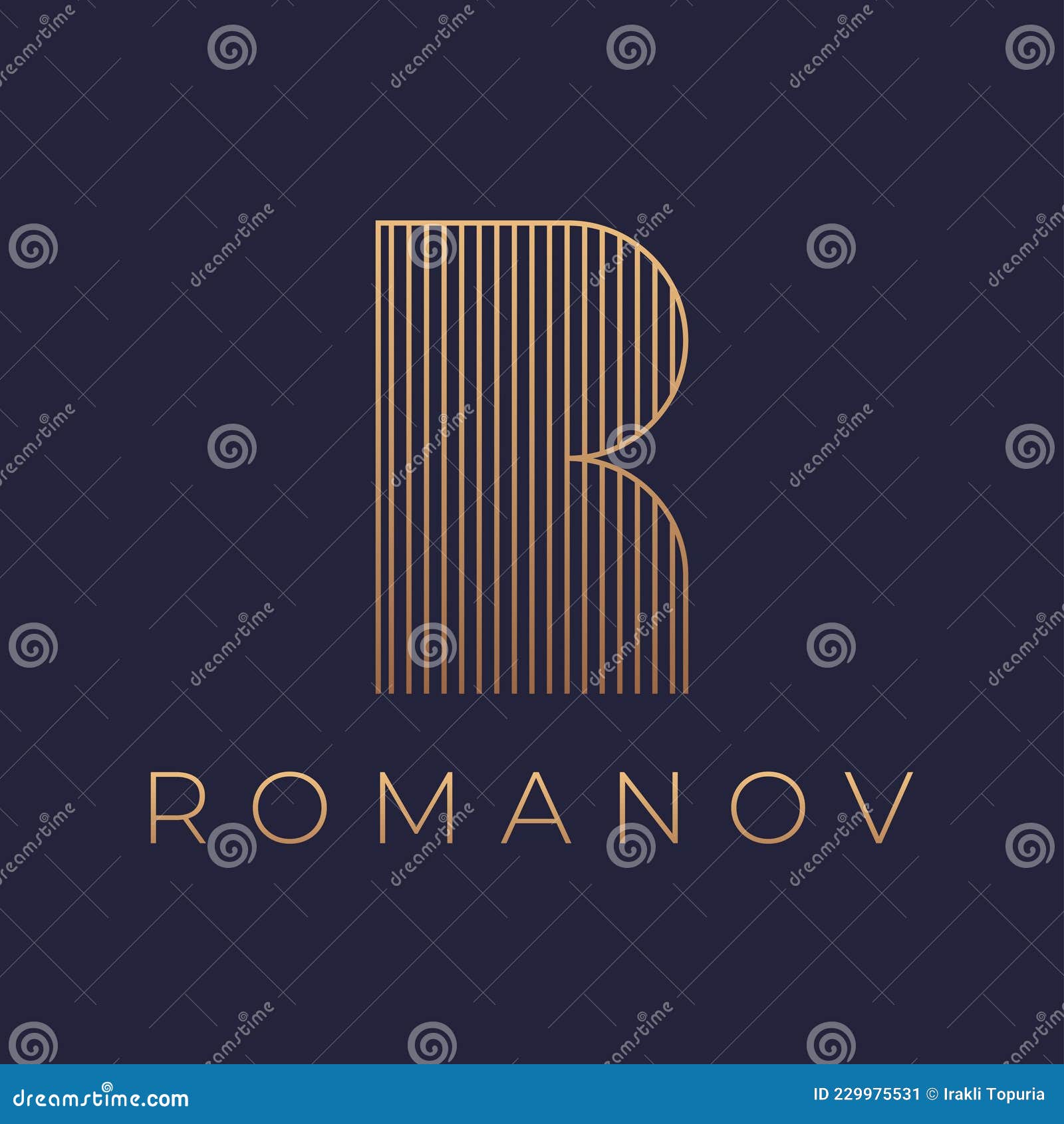 Luxury Style Letter R Vector Logo Design. Stock Vector - Illustration ...