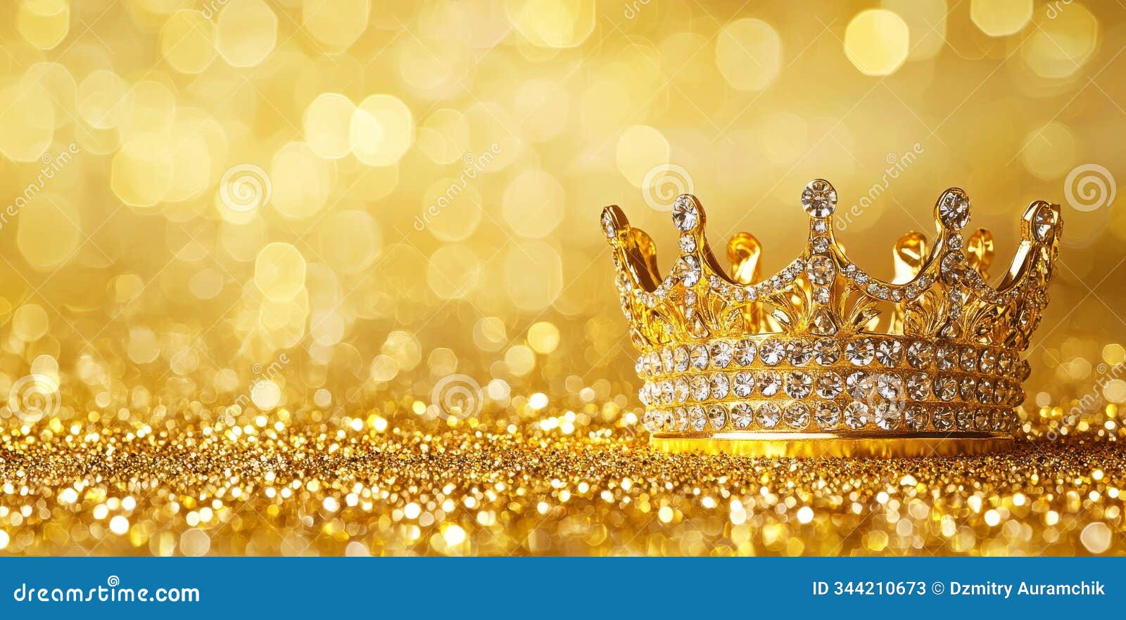 The Luxury Success Concept of a Gold Crown on a Glittering Background ...