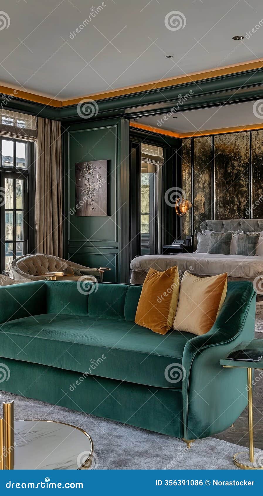 A Luxury Suite with Custom Amenities Stock Photo - Image of wall ...