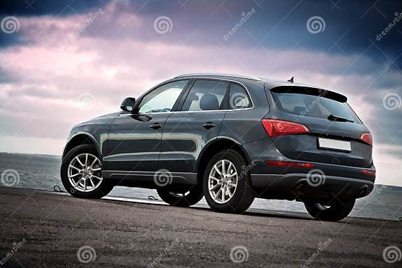 Luxury SUV rear view stock photo. Image of landscape, automobile - 7929226