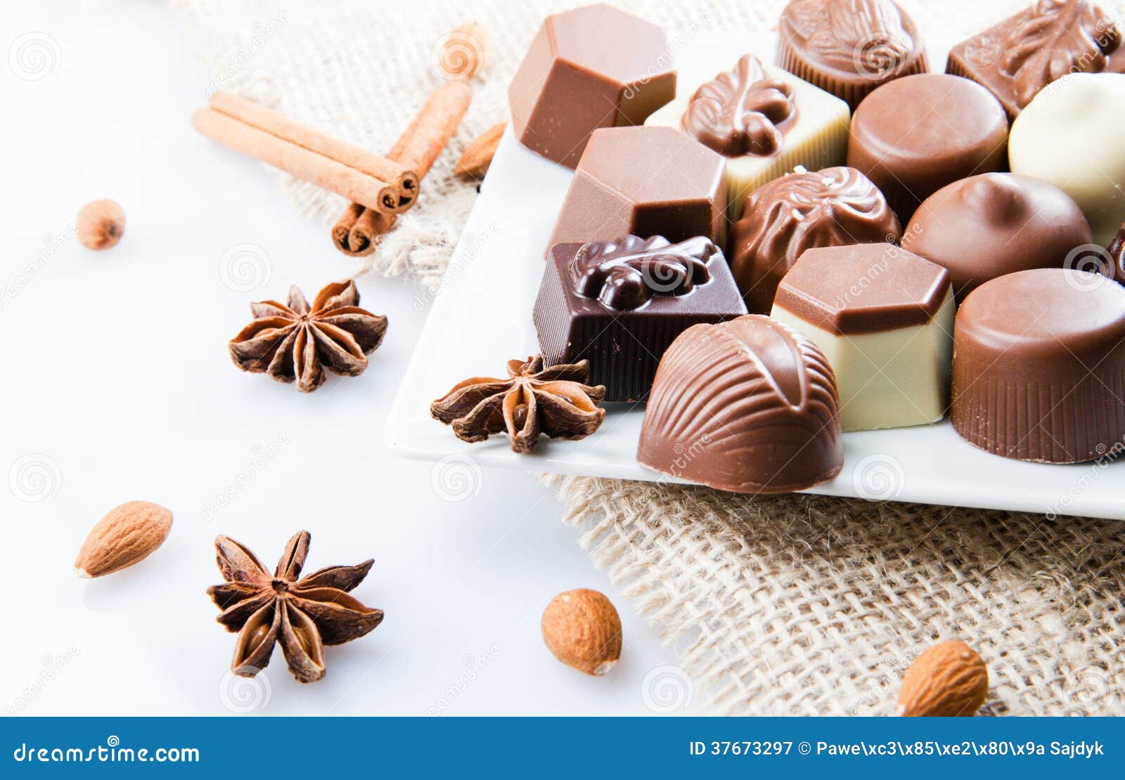 Luxury Sweet Chocolate Pralines Stock Image - Image of decorative ...