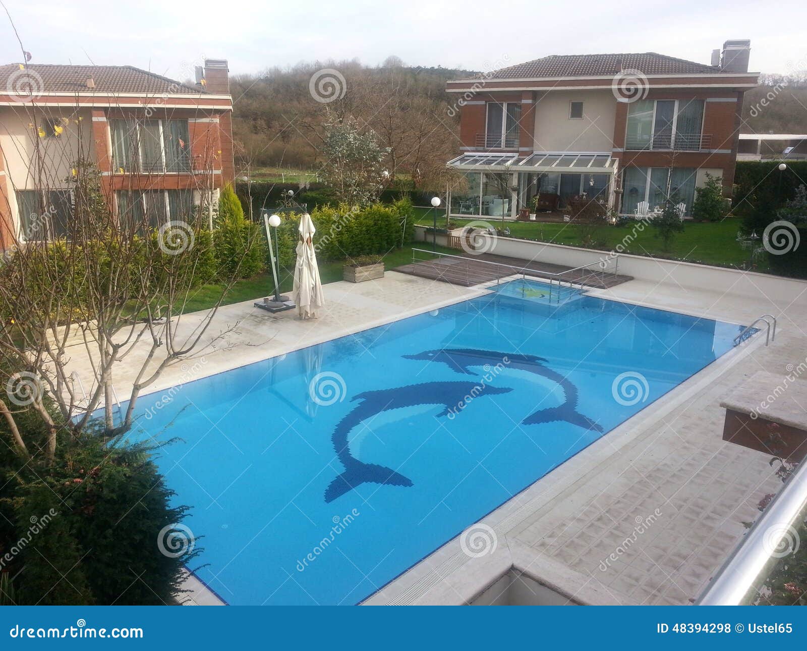 Luxury swiming pool stock photo. Image of beautiful, green - 48394298