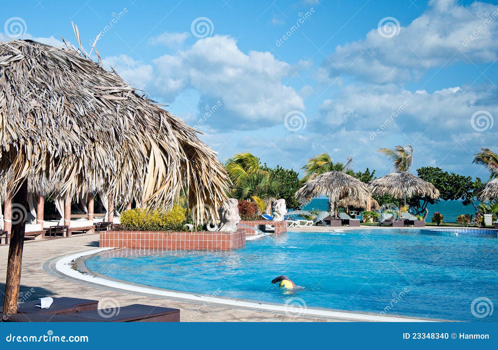 Luxury Swimming Pool by Beach Hotel in Cuba Stock Photo - Image of ...