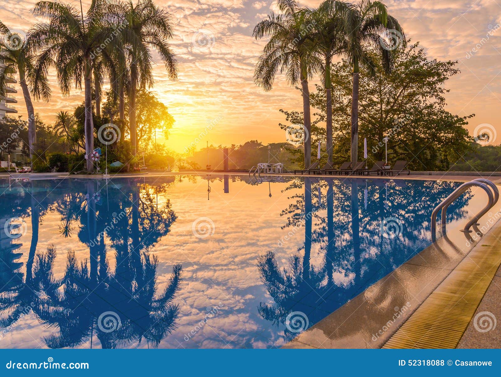 Luxury Swimming Pool in Morning Stock Photo - Image of swimmers, modern ...