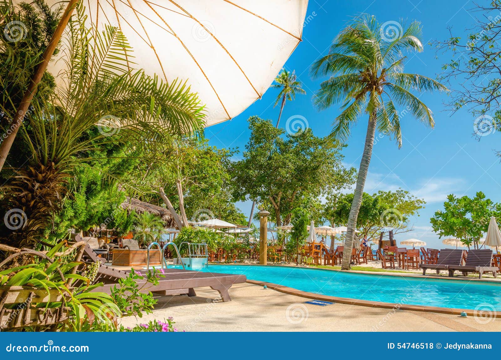 Luxury Swimming Pool Next To an Exotic Beach Stock Photo - Image of ...