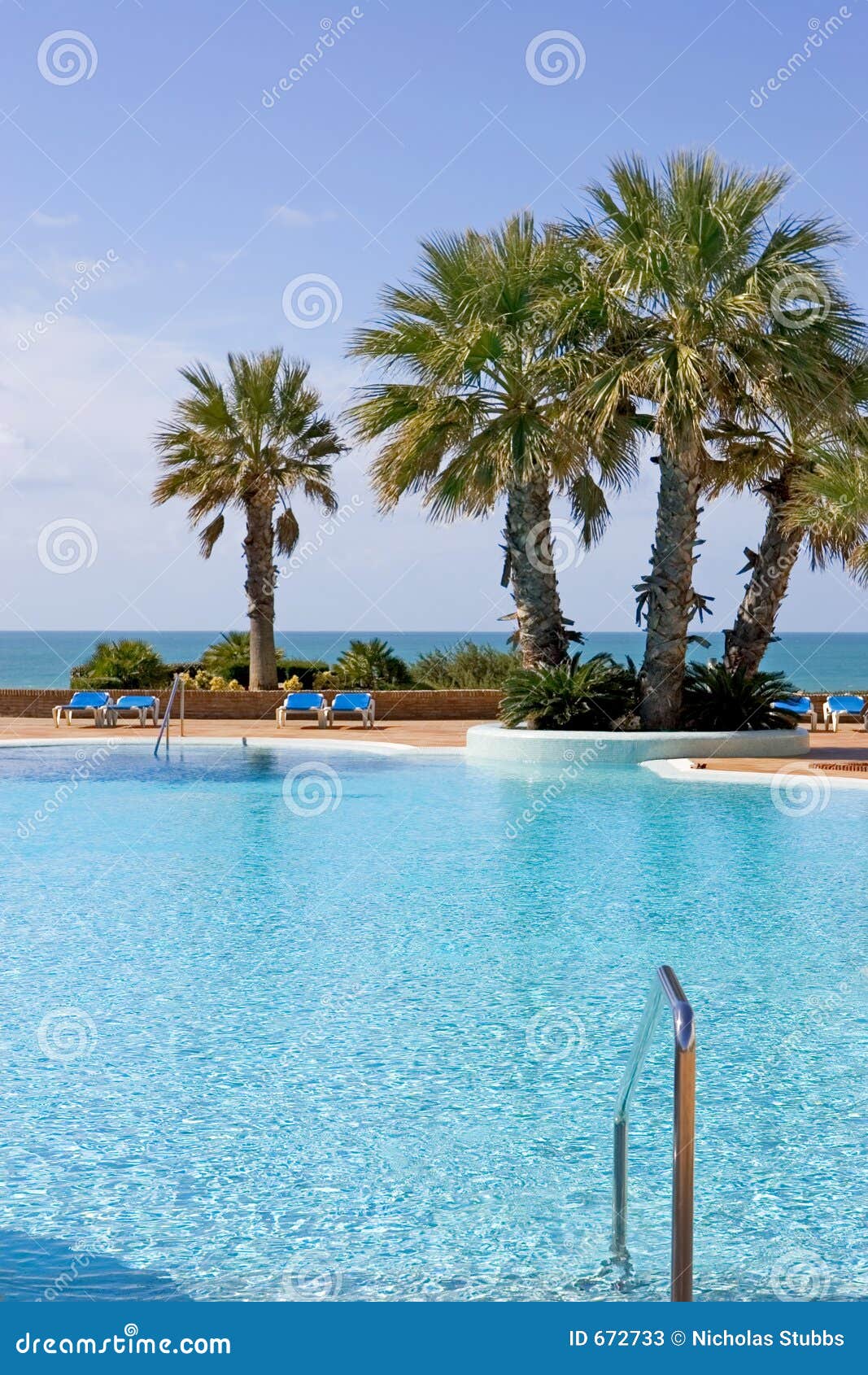 Luxury Swimming Pool with Sea Views Stock Image - Image of europe ...
