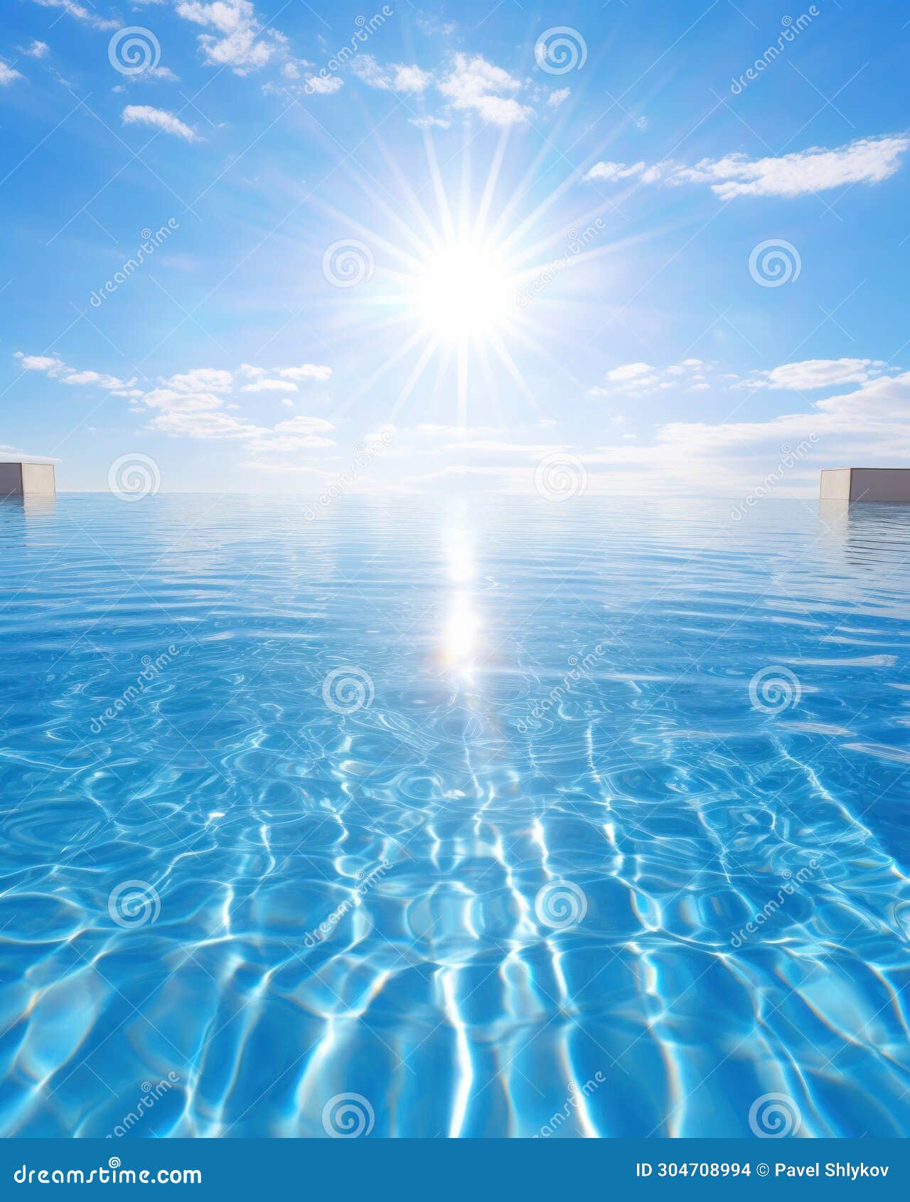 Luxury Swimming Pool on White Background. Stock Photo - Image of beach ...