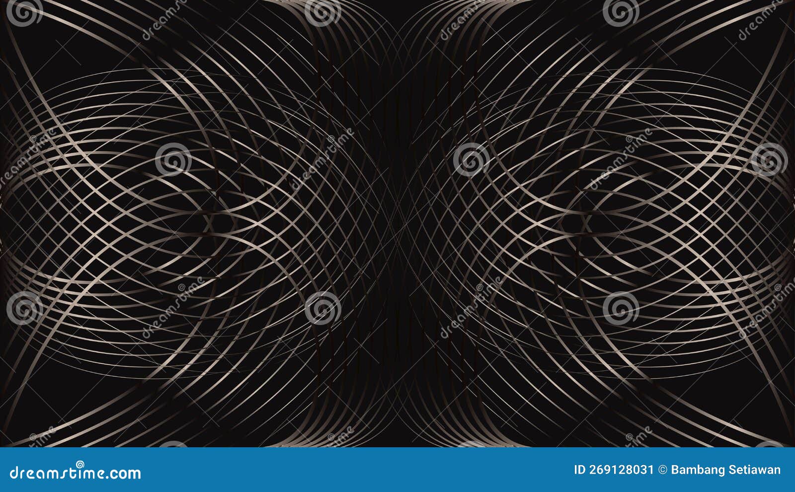 Symmetrical Gold Frame Scroll On Black Background Cartoon Vector ...