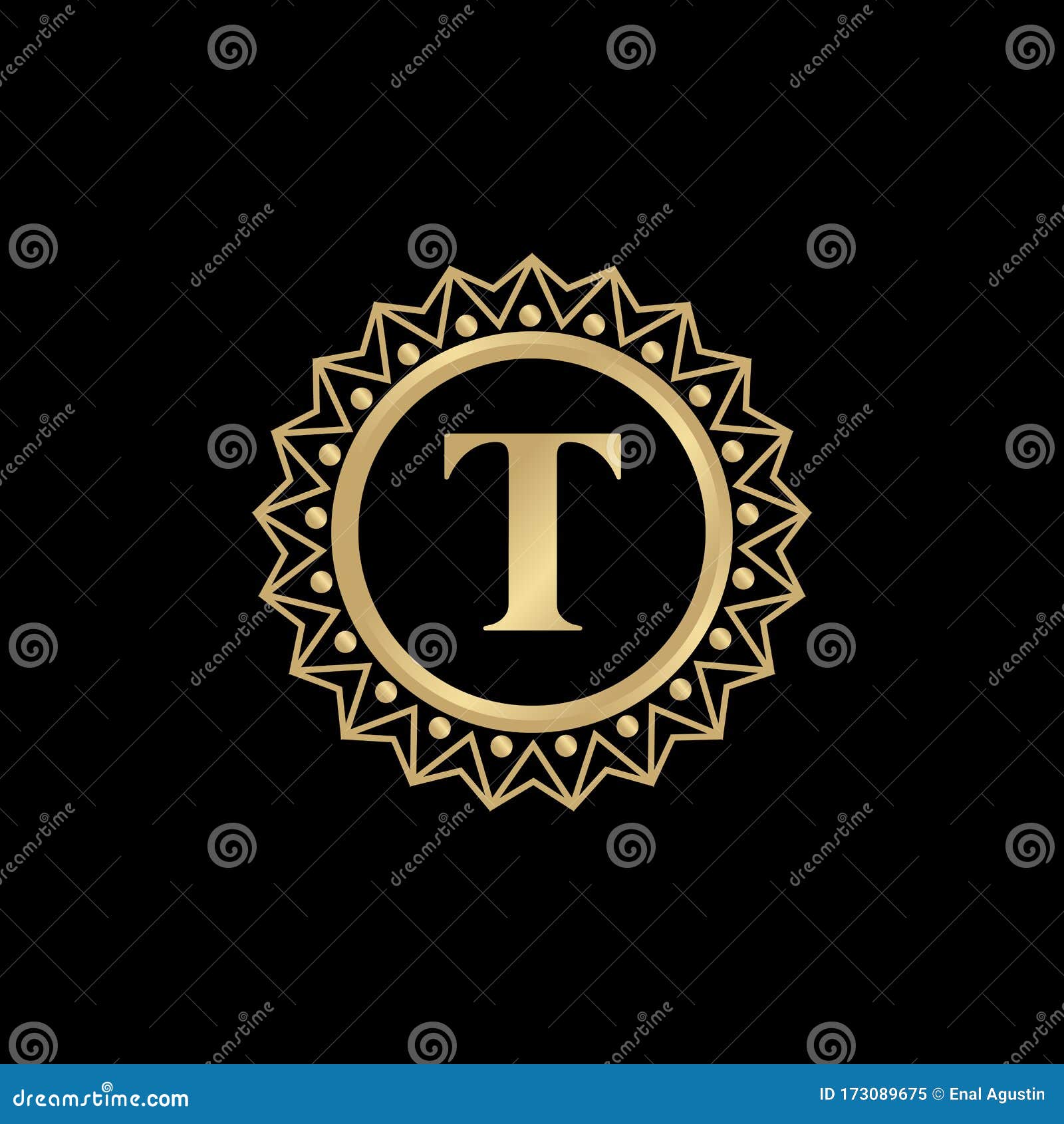 Luxury T Letter Initial Logo Design Vector Template Stock Vector ...
