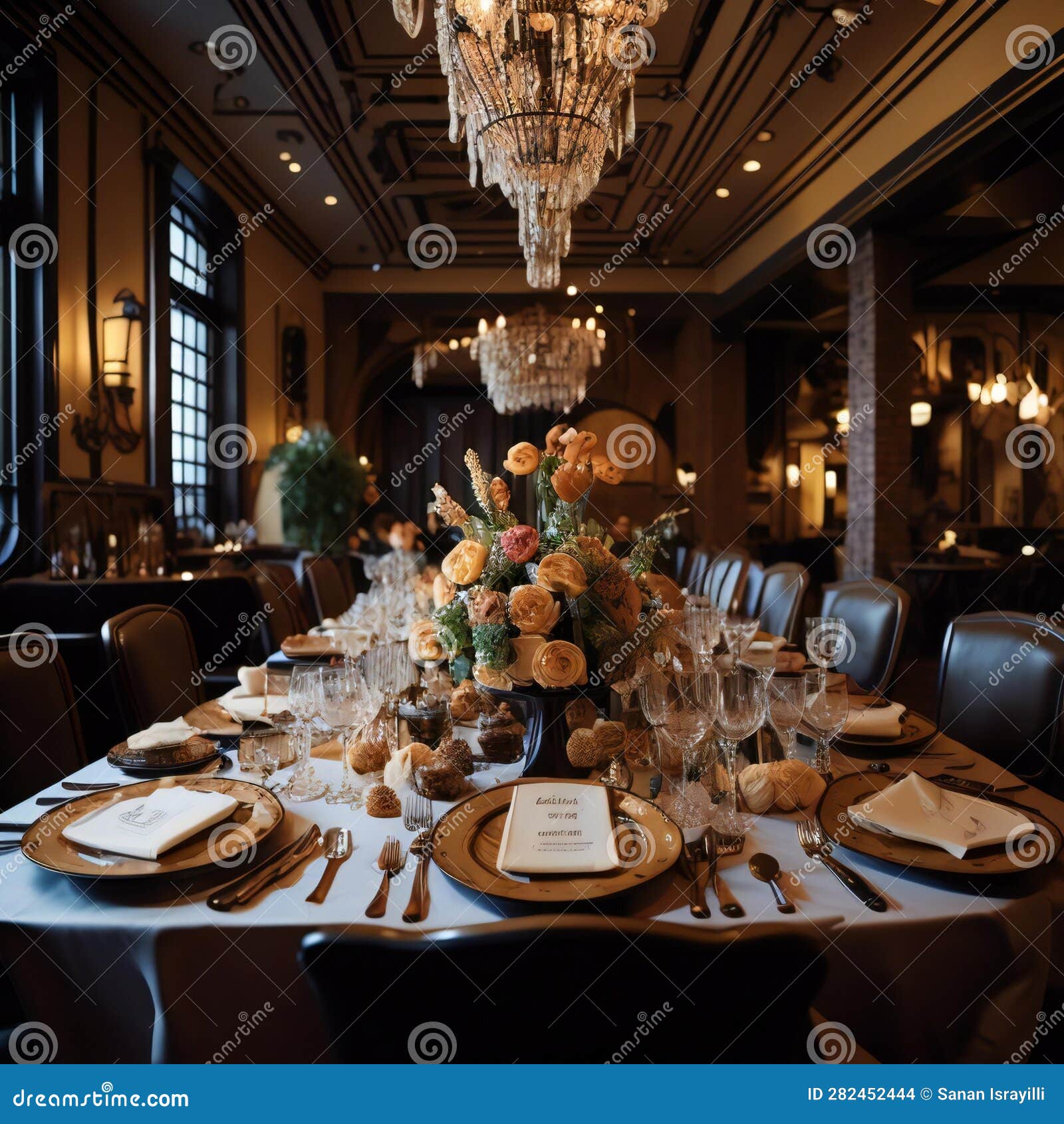 Luxury Table Setting for Wedding or Another Catered Event Dinner. Generative Ai Stock ...