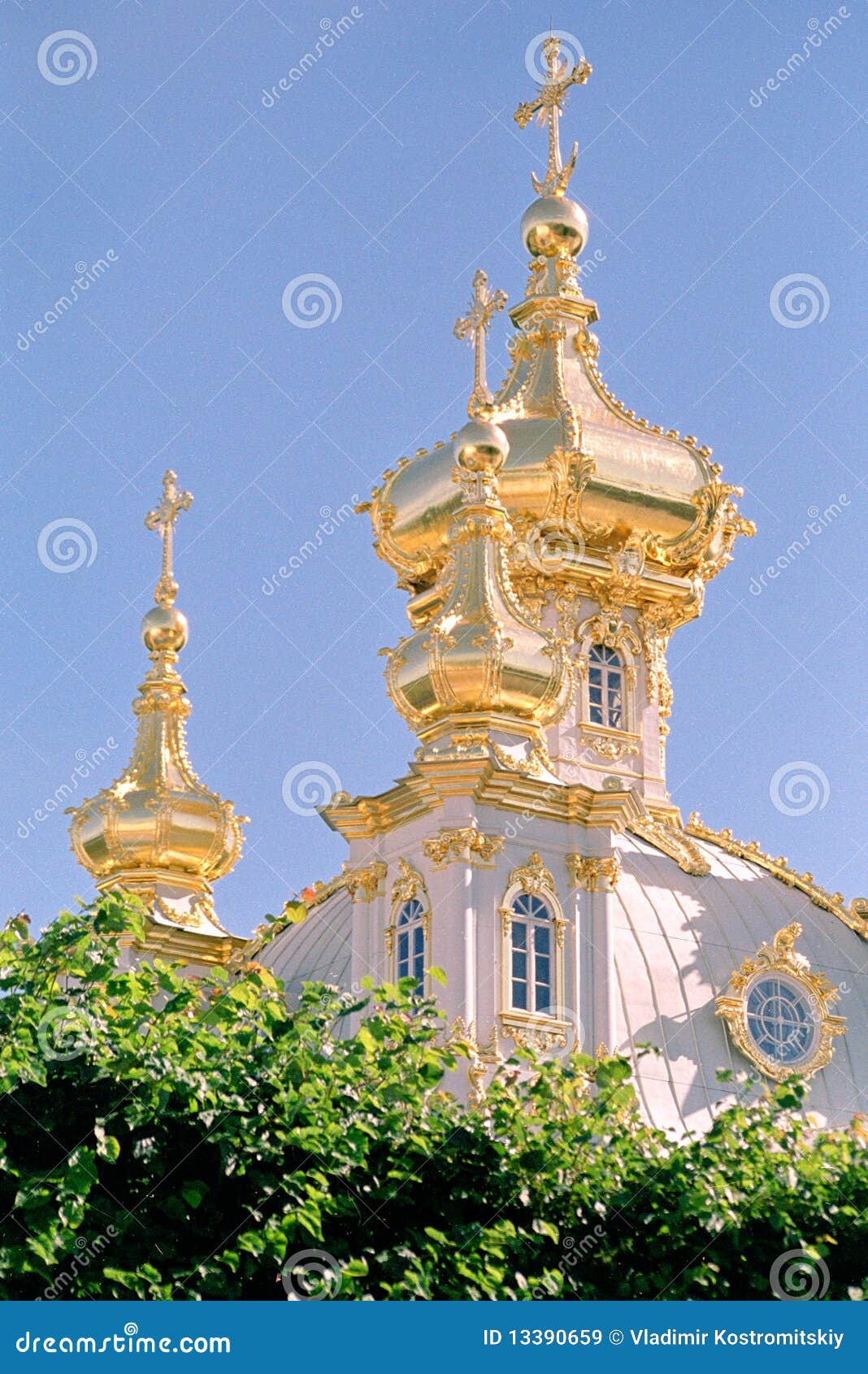 Luxury temple stock image. Image of blue, petrodvorets - 13390659