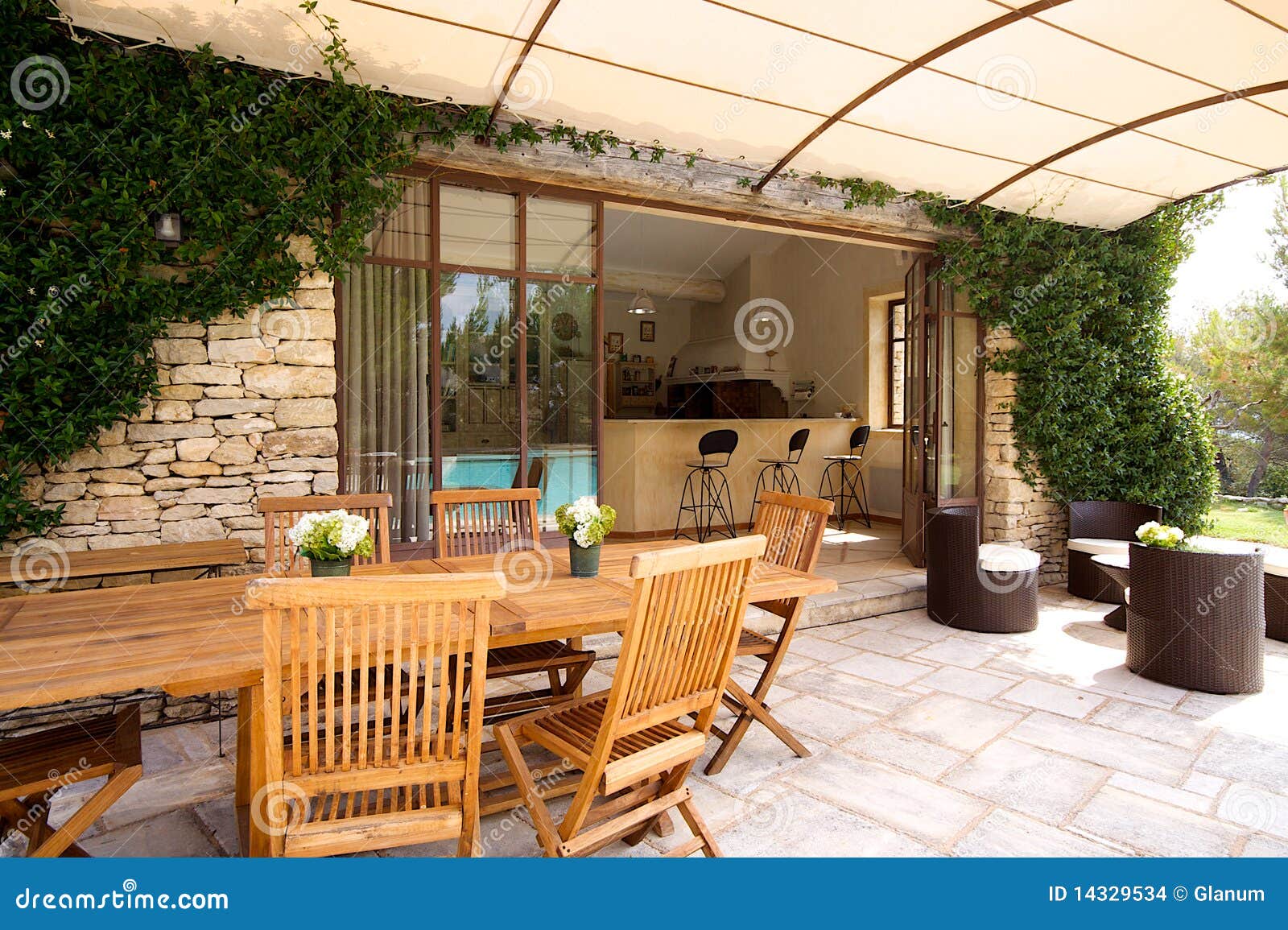 Luxury terrace stock photo. Image of lifestyle, garden - 14329534