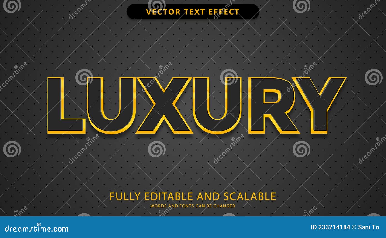 Luxury Text Effect Editable Eps File Stock Vector - Illustration of ...