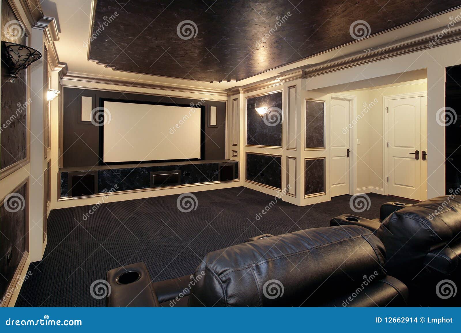 Luxury theater room stock photo. Image of estate, room - 12662914