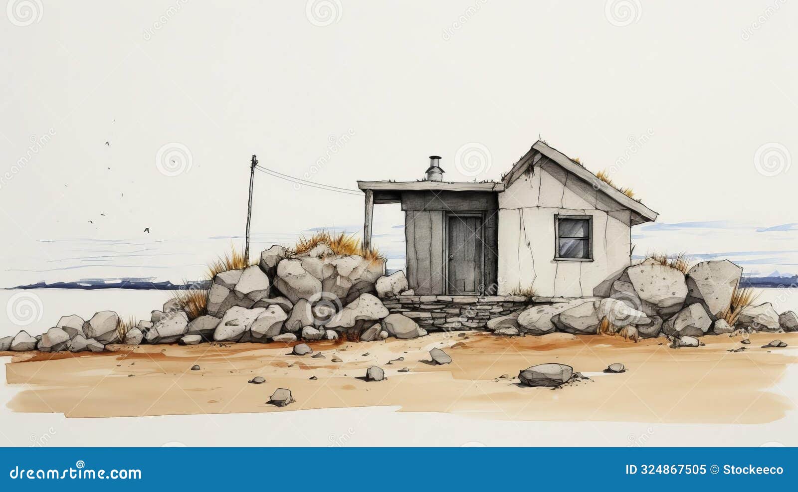 Luxury Tiny Home Design with Shingle Architecture and Rock Accent Stock ...