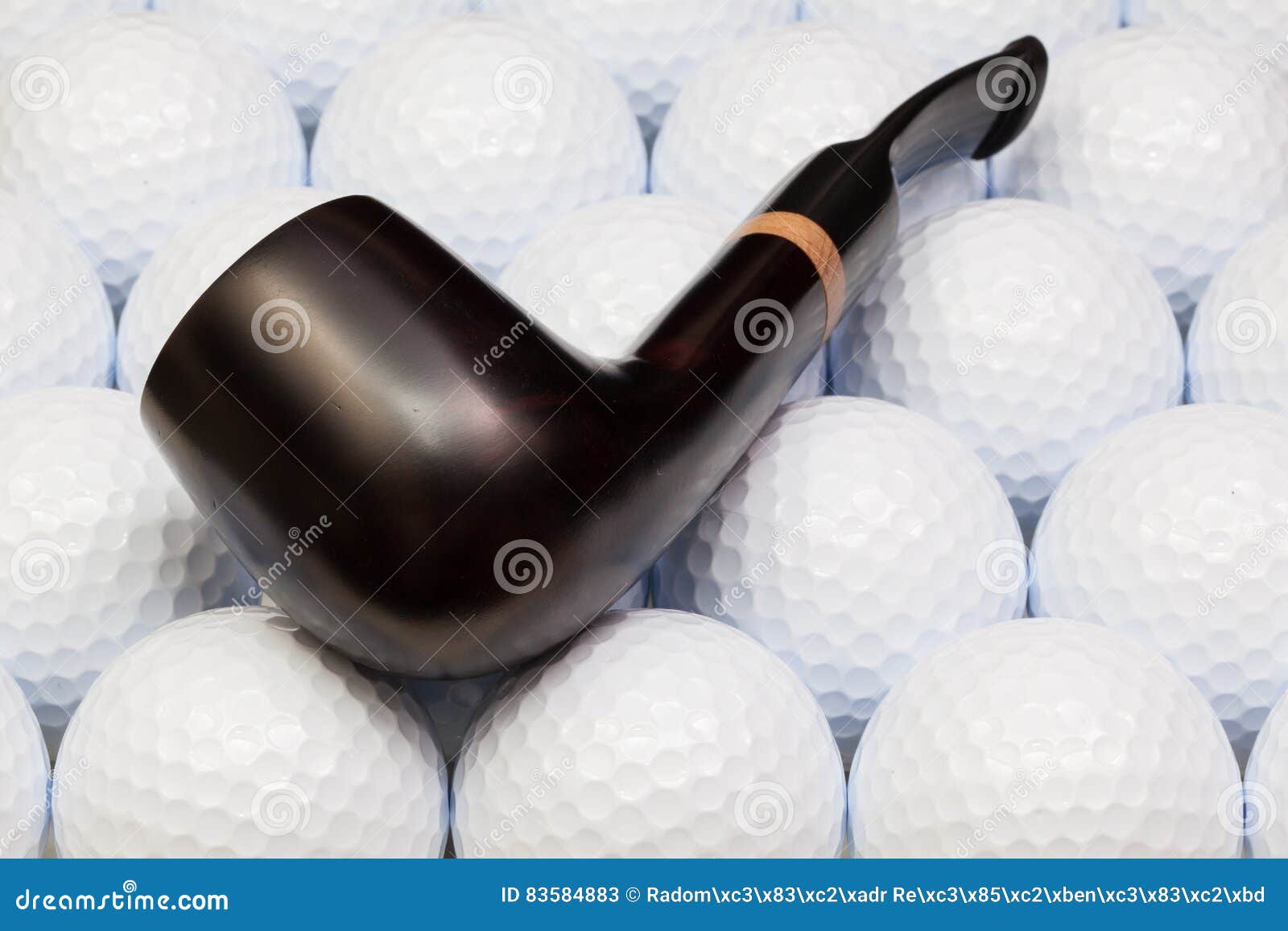 Luxury Tobacco Pipe on the Golf Balls Stock Image - Image of copy, blue ...