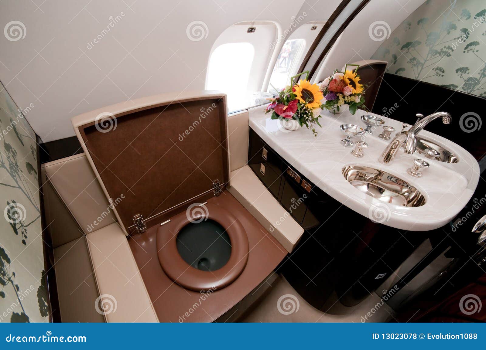 Luxury Toilet on Board Business Jet Editorial Stock Photo - Image of ...