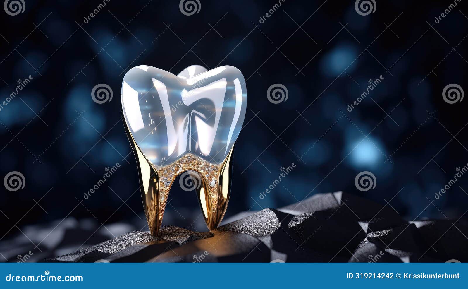 Luxury Tooth with Gold and Diamond Stock Illustration - Illustration of ...