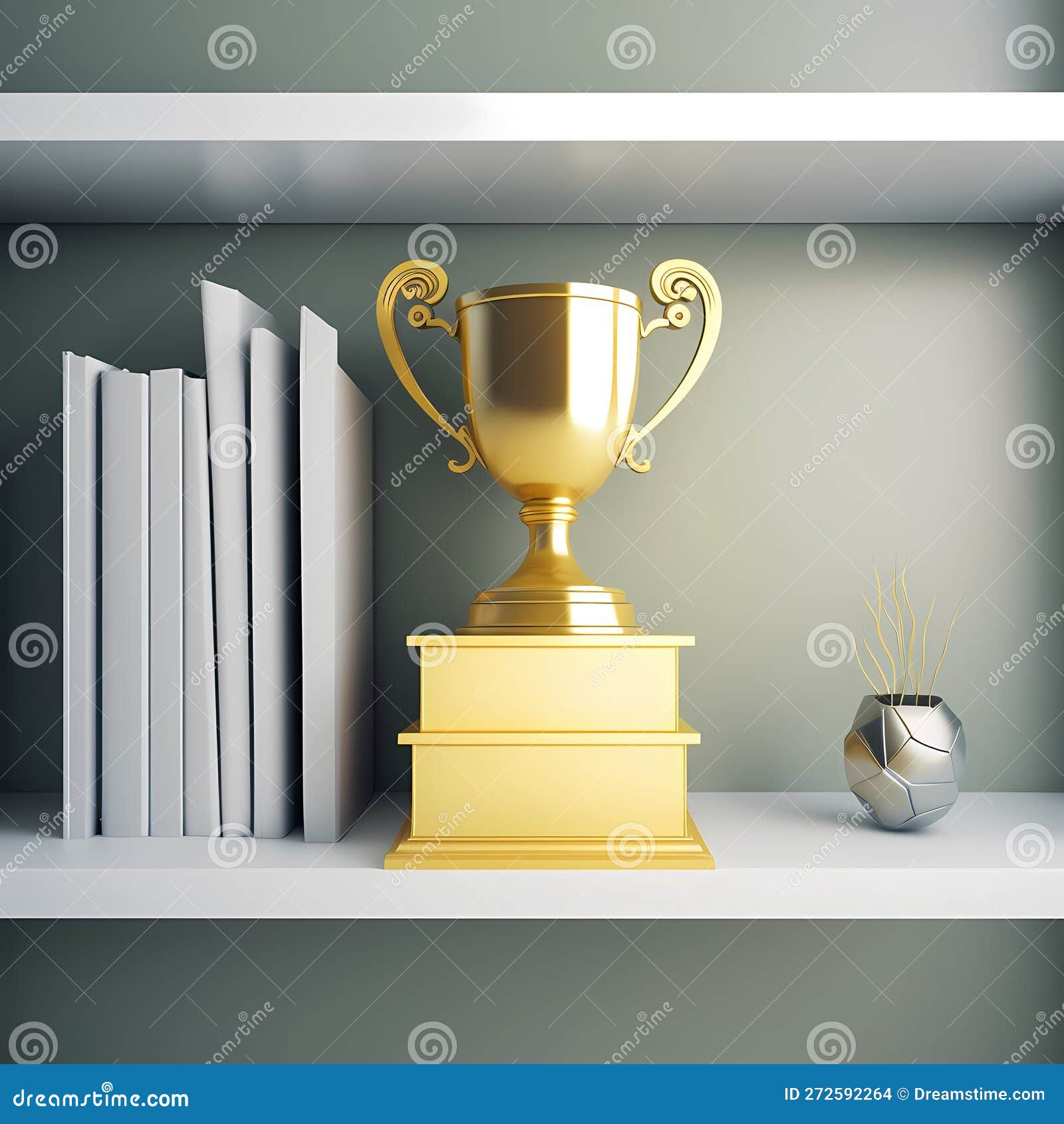 Luxury Trophy at Library. Generative AI Stock Illustration ...