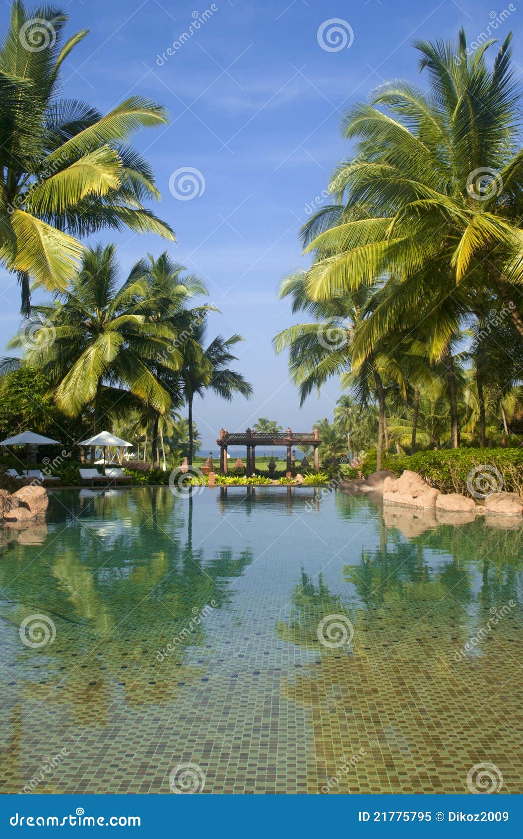 Luxury Tropical Resort. Vertical Stock Image - Image of estate ...