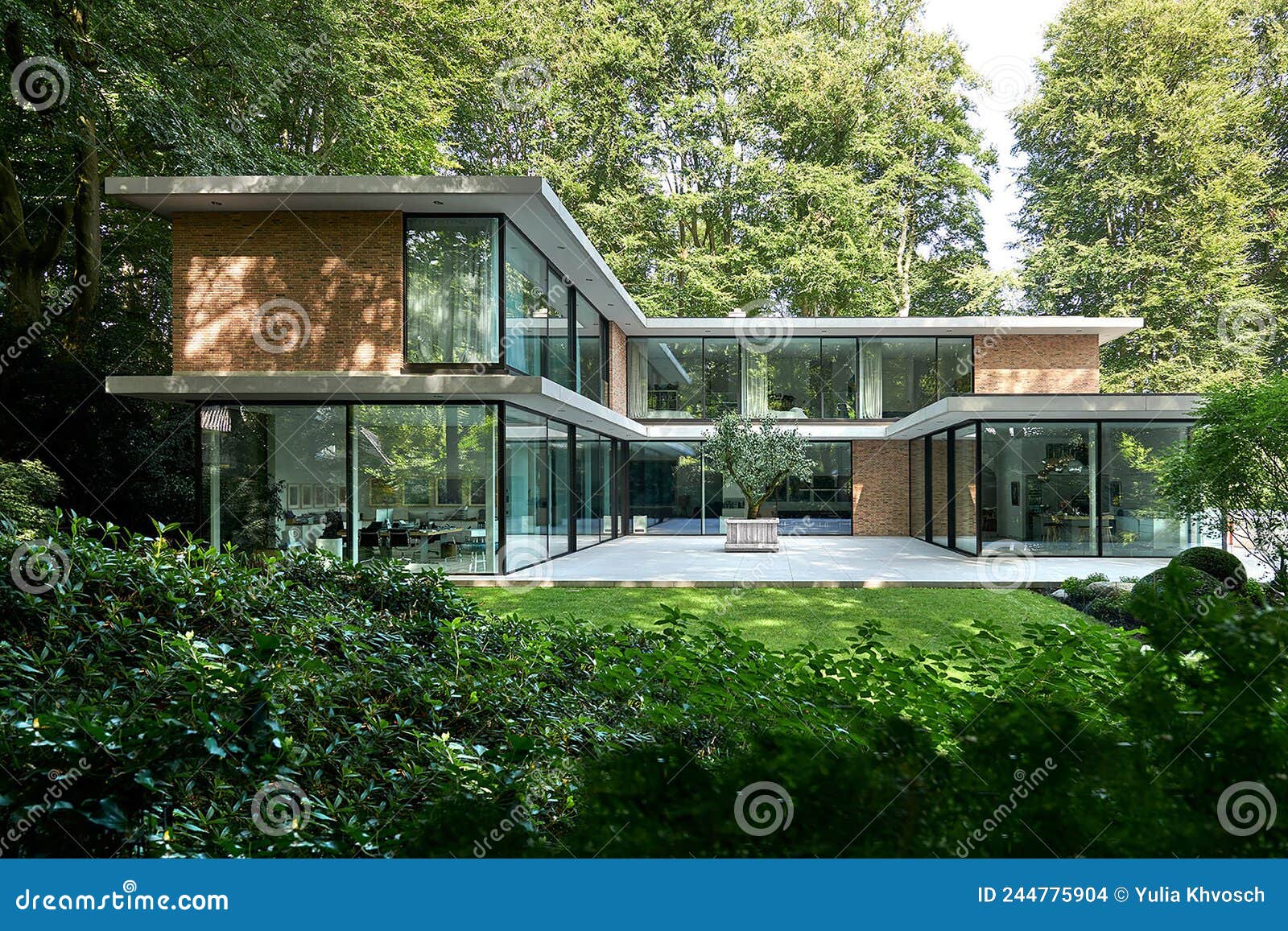 Luxury Two-storied Villa in the Garden. Stock Photo - Image of garden ...