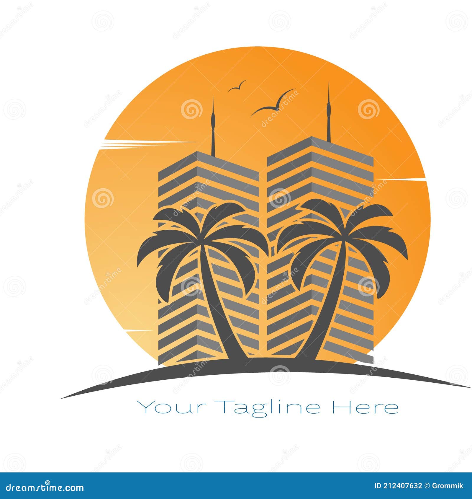 Luxury Vacation or Exotic Resort Logo Template. Vector Illustration ...