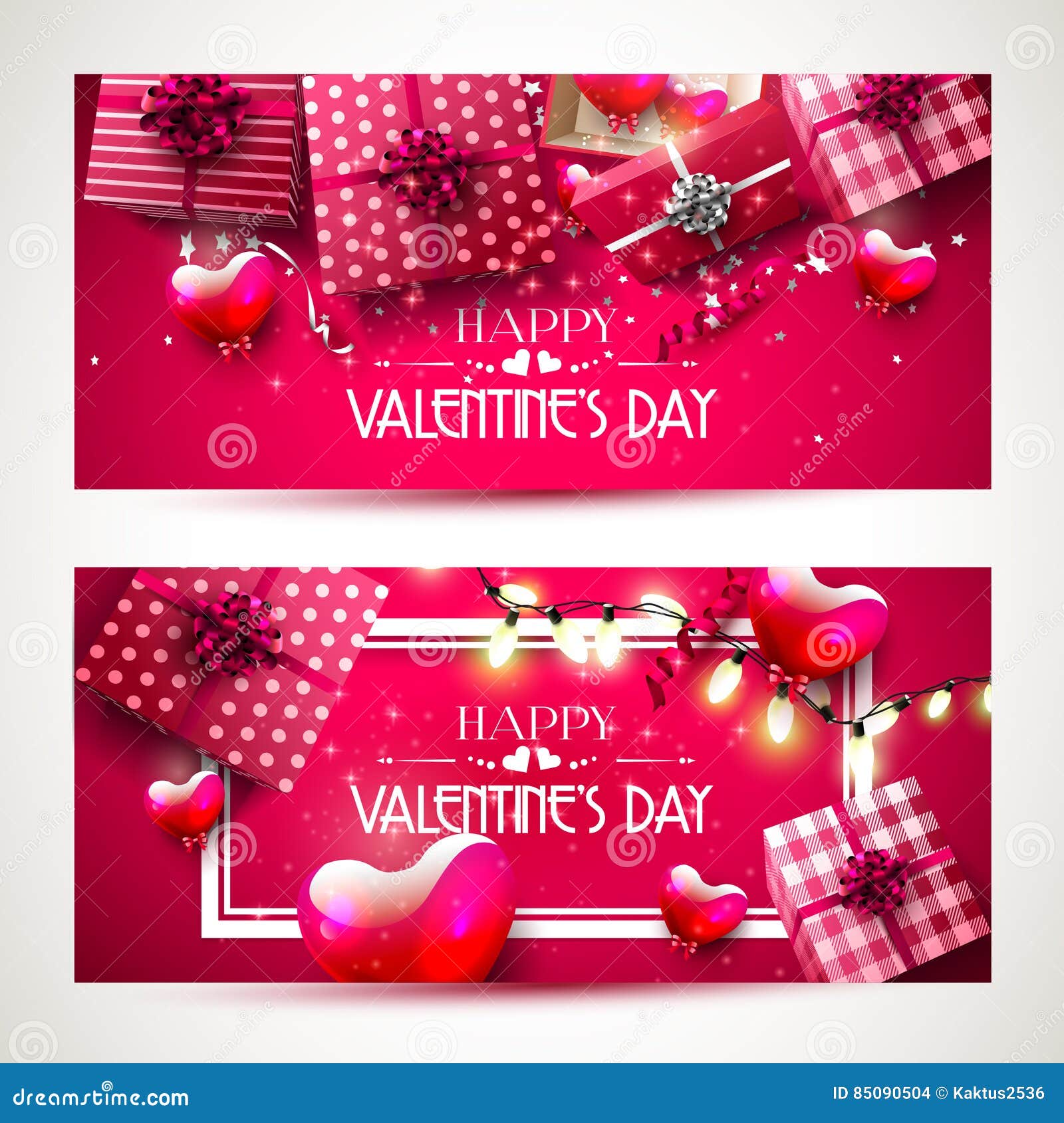 Luxury Valentine`s Day Headers Stock Vector - Illustration of shape ...