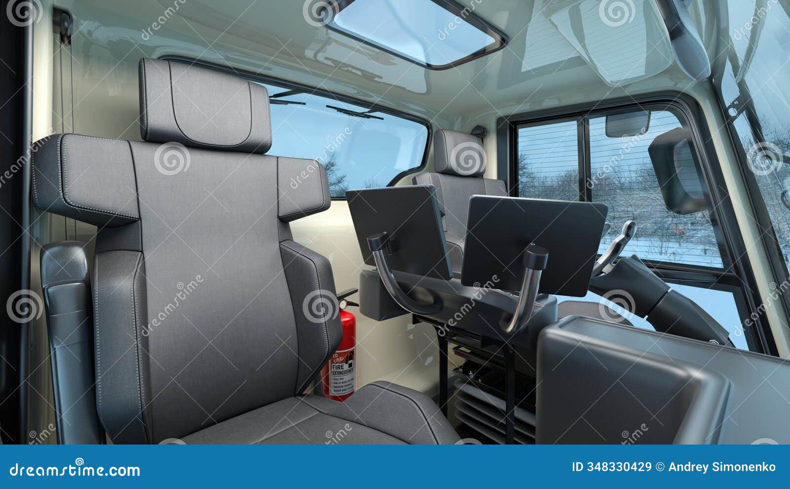 Luxury Van Passenger Area with Entertainment System Stock Image - Image ...