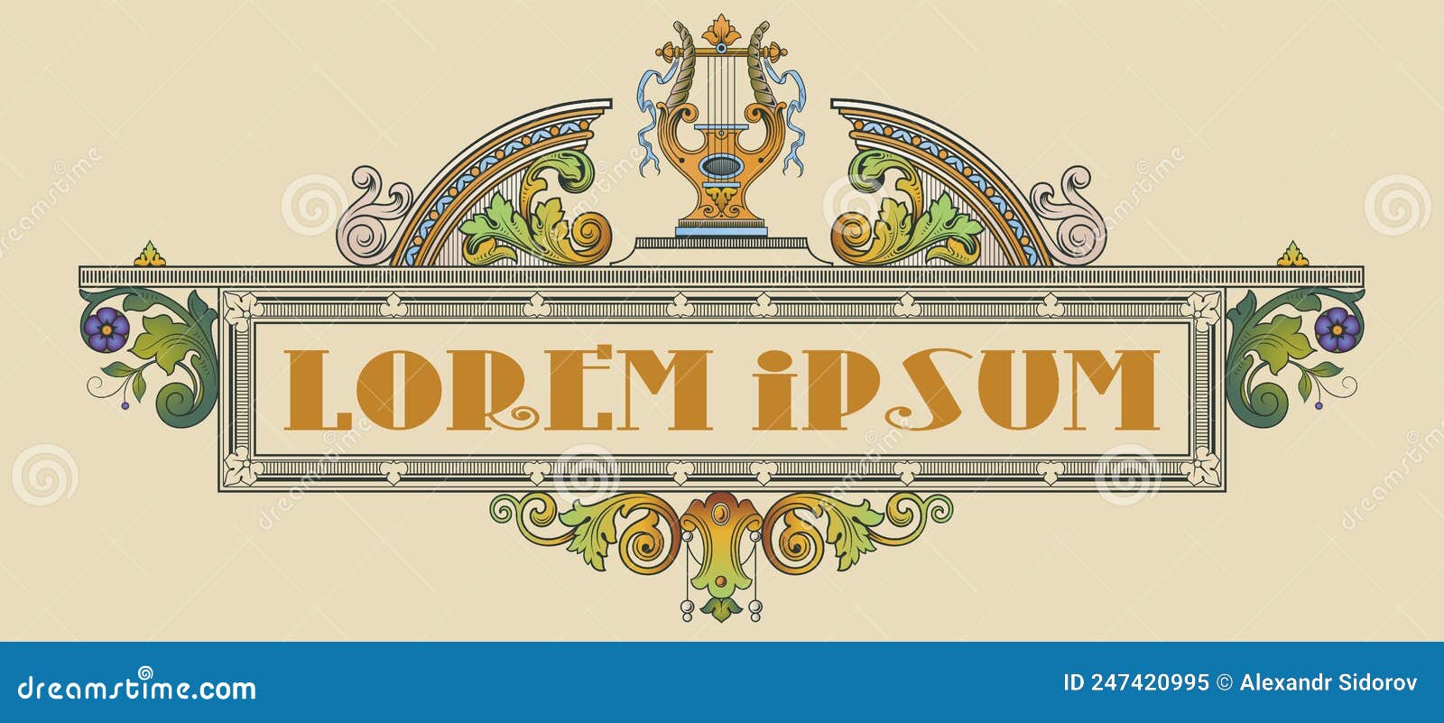 Luxury Vector Frame in Ancient Style for Flyer, Invitations or Greeting ...