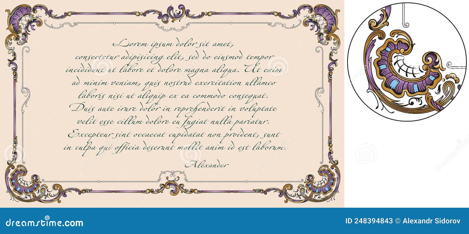 Luxury Vector Frame in Ancient Style for Flyer, Invitations or Greeting ...