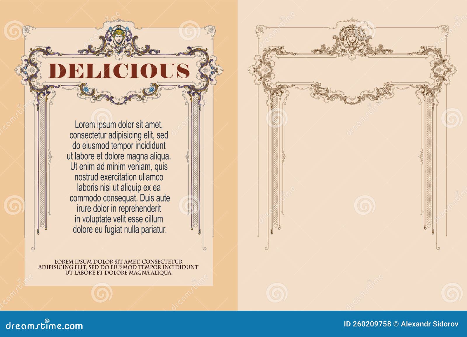 Luxury Vector Frame in Ancient Style for Flyer, Invitations or Greeting ...