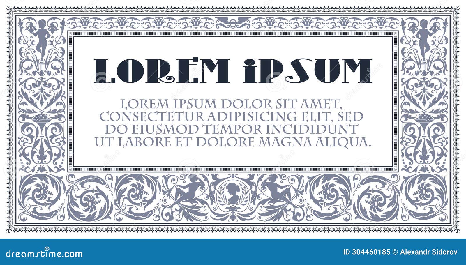 Luxury Vector Frame in Ancient Style for Flyer, Invitations or Greeting ...