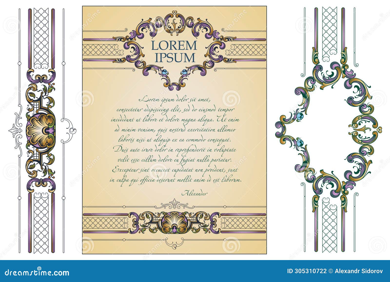 Luxury Vector Frame in Ancient Style for Flyer, Invitations or Greeting ...