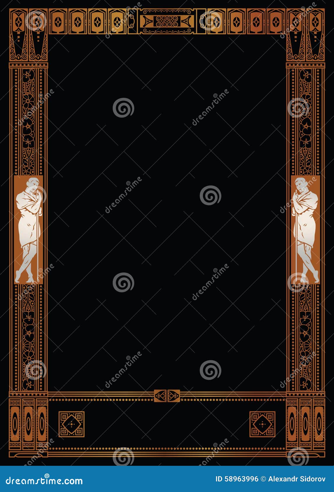 Luxury Vector Frame with Border in Greek Style Stock Vector ...