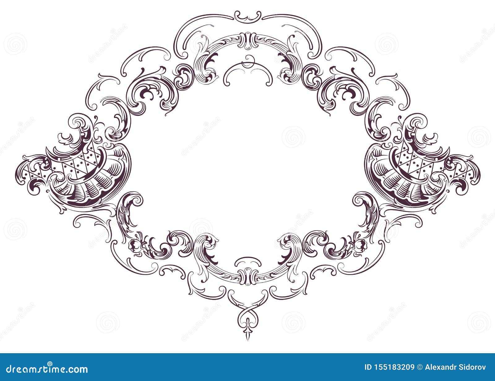 Luxury Vector Frame with Border in Rococo Style Stock Vector ...