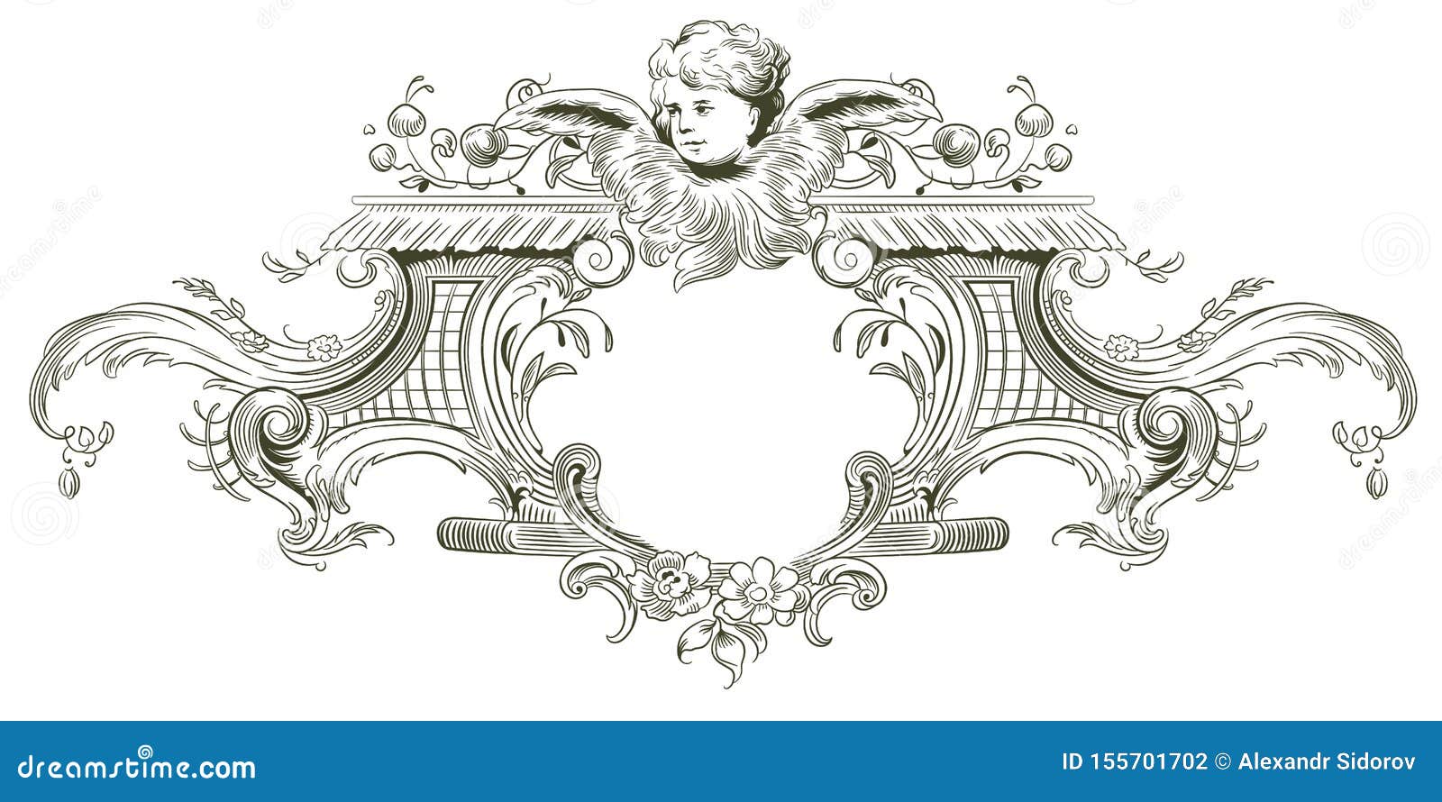 Luxury Vector Frame with Border in Rococo Style Stock Vector ...