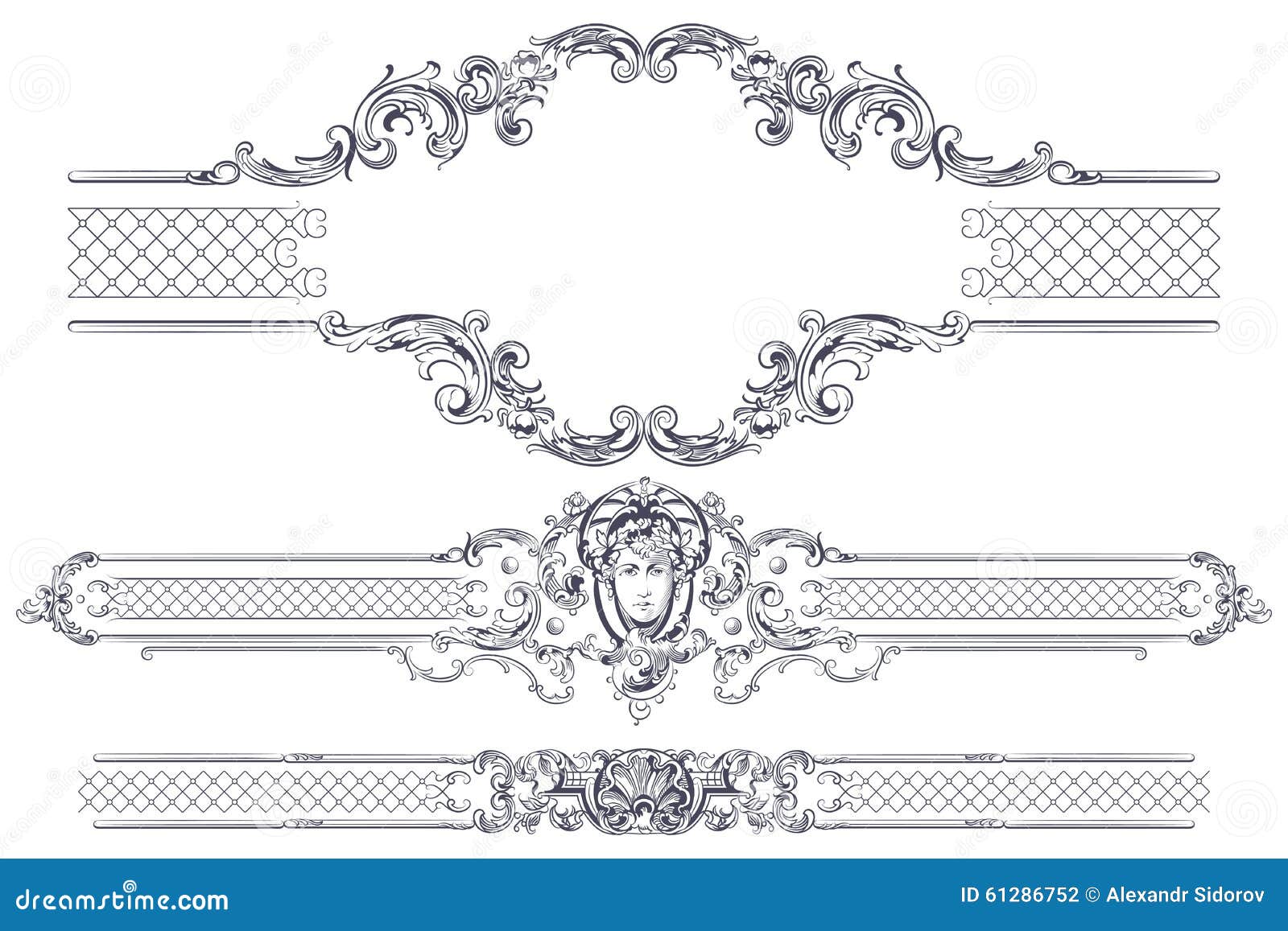 Luxury Vector Frame and Border in Rococo Style Stock Vector ...