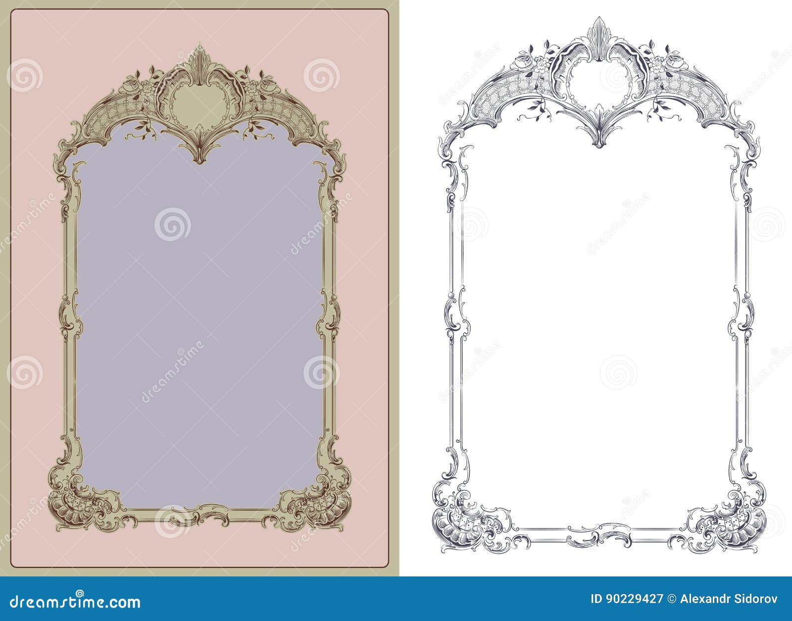 Luxury Vector Frame with Border in Rococo Style Stock Vector ...