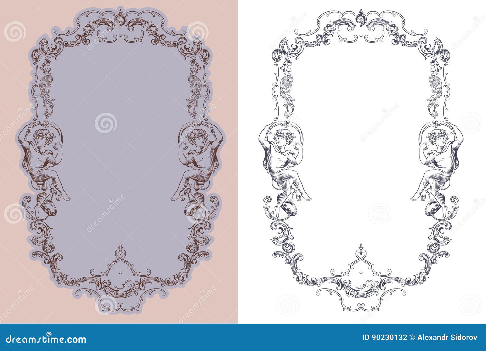 Luxury Vector Frame with Border in Rococo Style Stock Vector ...